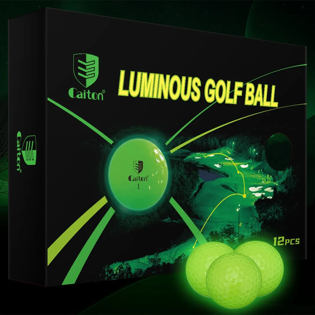 Caiton Glow Golf Balls Two Piece Fluorescent Luminous Balls for Night ...