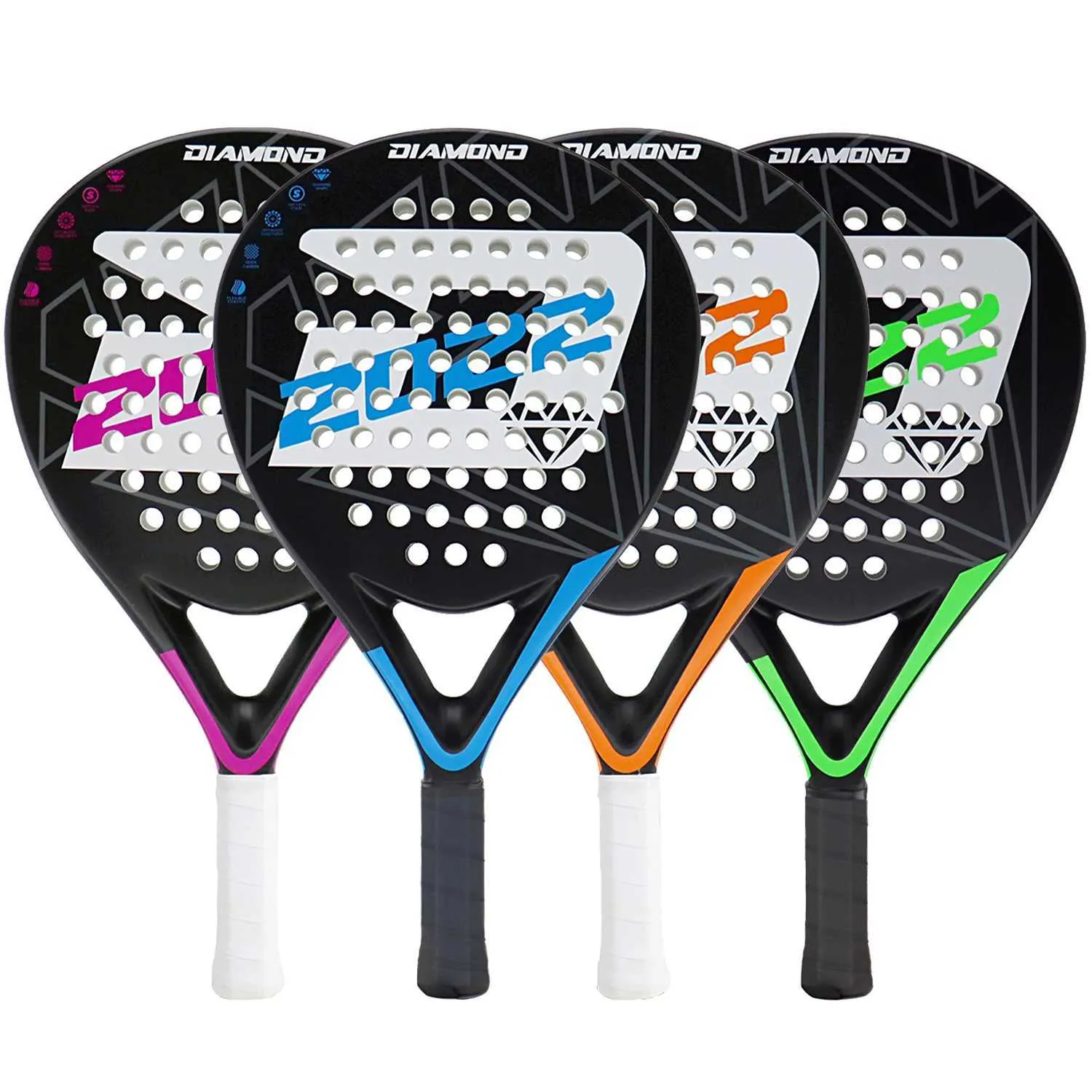 Padel Racket with All Carbon Fiber Surface, High Balance, and EVA Soft ...