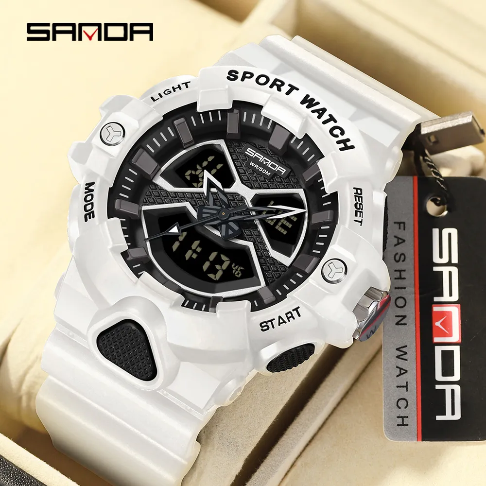 SANDA 3150 Mens Military Digital Watch Quartz Sports Timer, 50M ...