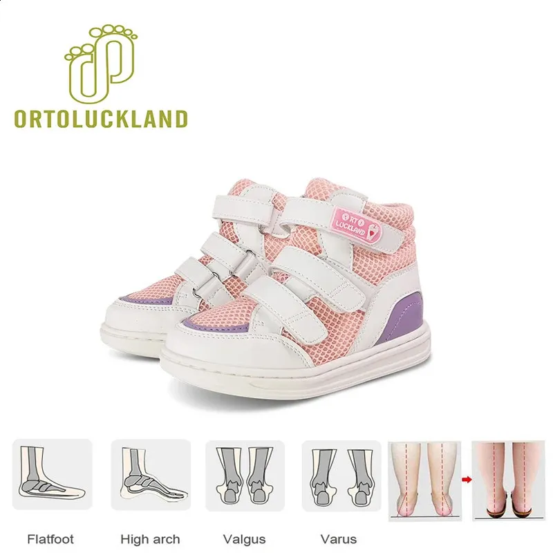 Girls' Leather Orthopedic School Sneakers with Arch Support - Sizes 20 ...