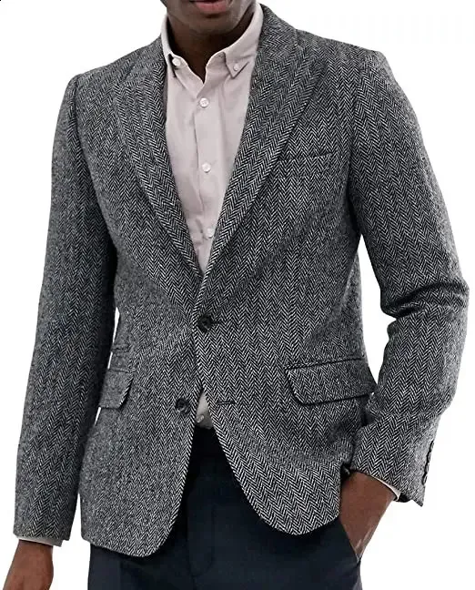 Mens Tweed Suit Jacket Wool Herringbone Slim Fit... From Kong04, $50.21 ...
