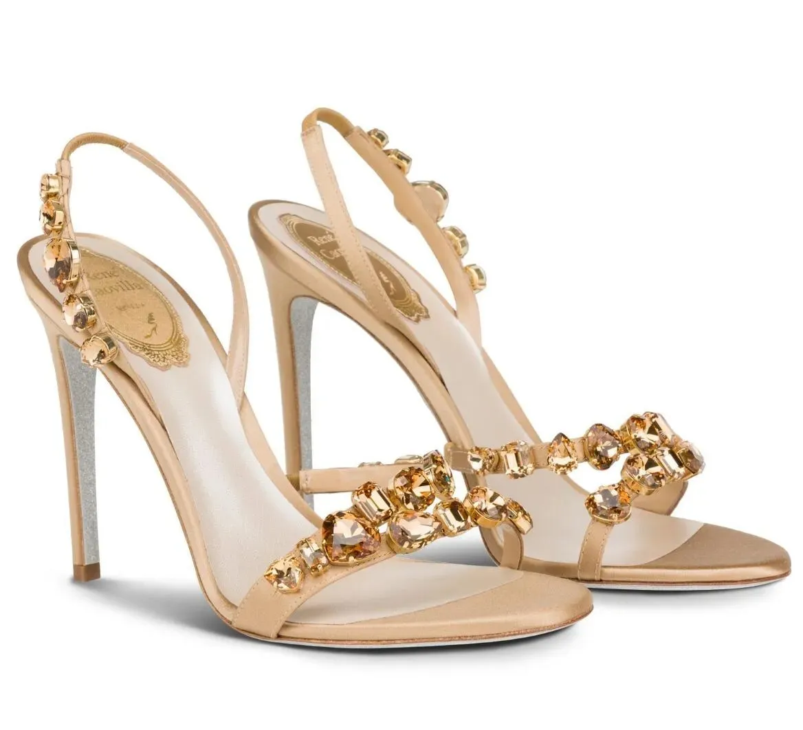 Top Luxury Renes Roxanne Crystal Sandals Shoes Snake Wrapped ...