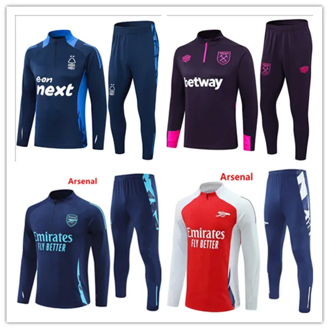 Nottingham Forest Track Long Sleeve Soccer Shirt Set Half Zipper, Long ...