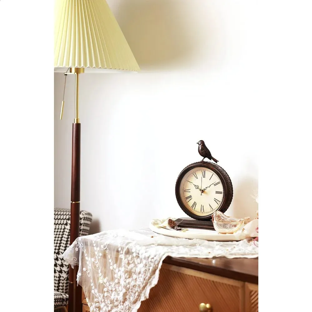 Grandfather Mantle Clock with Chime, Elegant Wooden Frame, Battery ...
