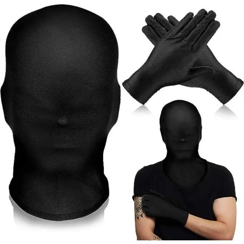 Black Spandex Full Mask Halloween Cosplay Costume Adult Ghost Festival ...