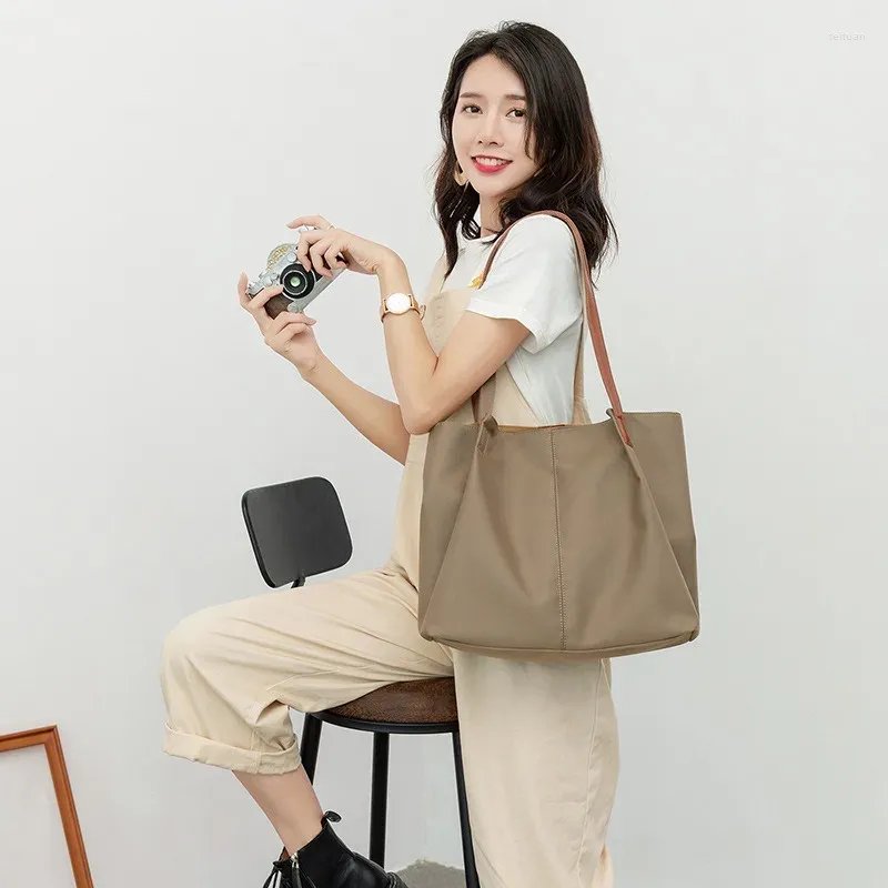 Drawstring Canvas Oxford Cloth Extra Large Casual Tote Shoulder Bag ...