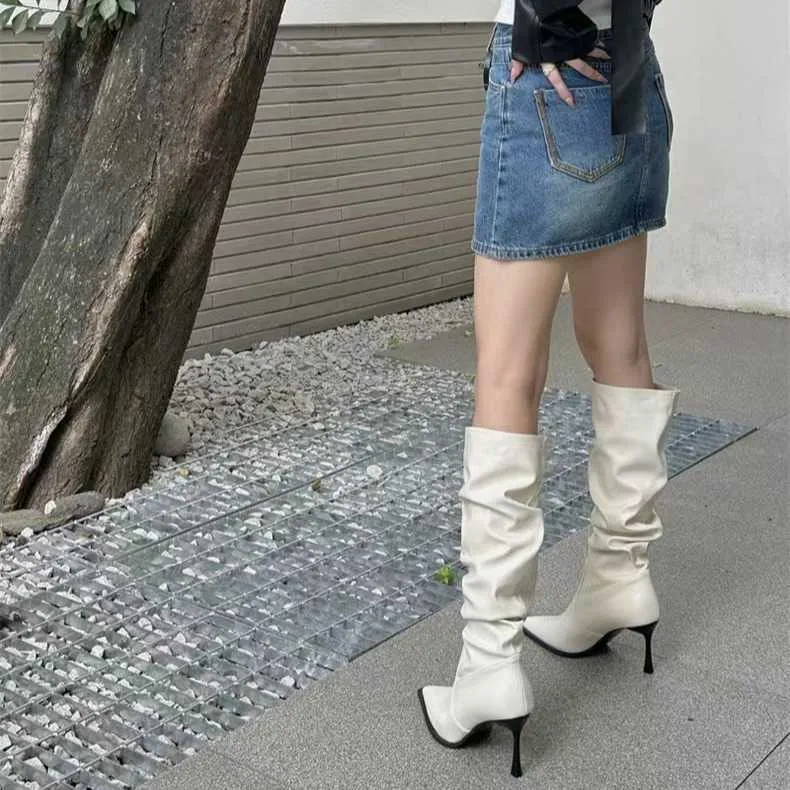 Women's High Tube Long Isabel Marant Boots Sharp Pointed Toe, Slimming ...