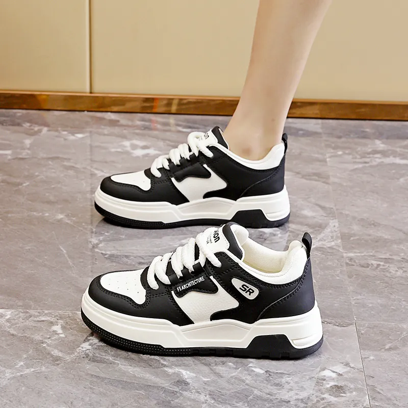 New Designer Canvas Sneakers With Breathable Thick Soles Black And ...