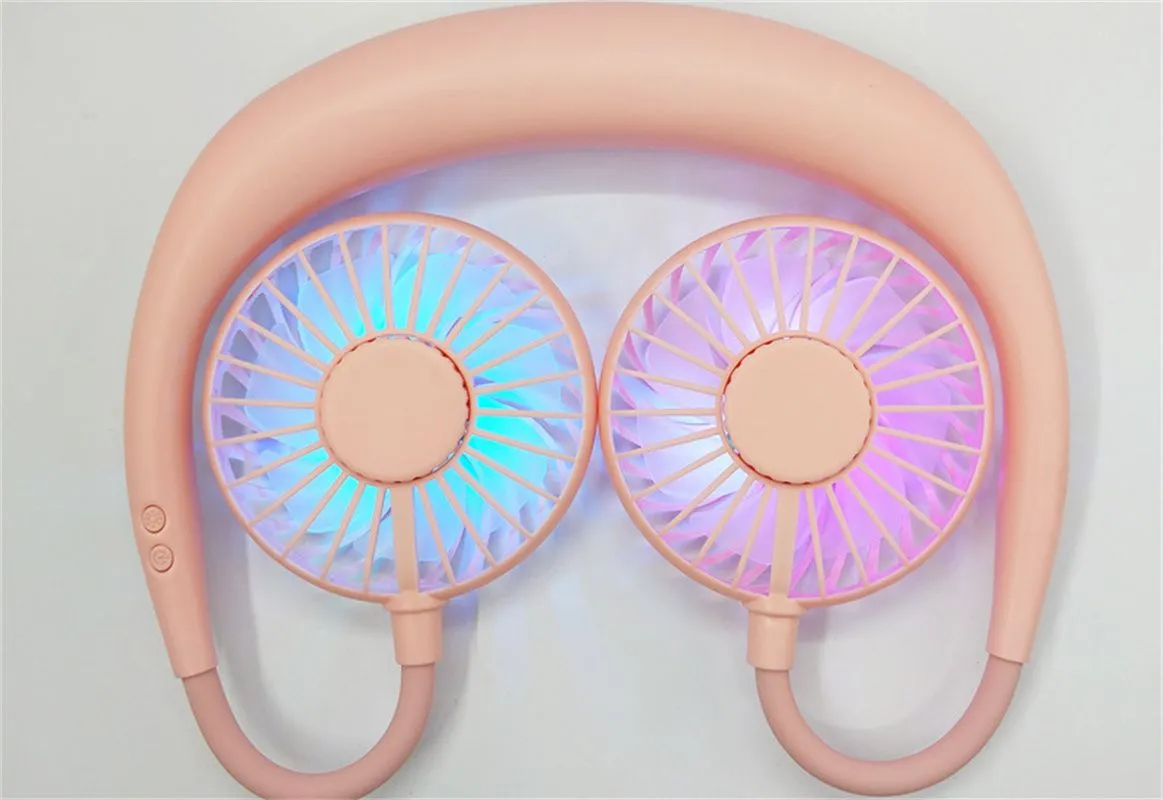 Portable Hand Fans Aromatherapy LED Neck Fan, Foldable, USB ...