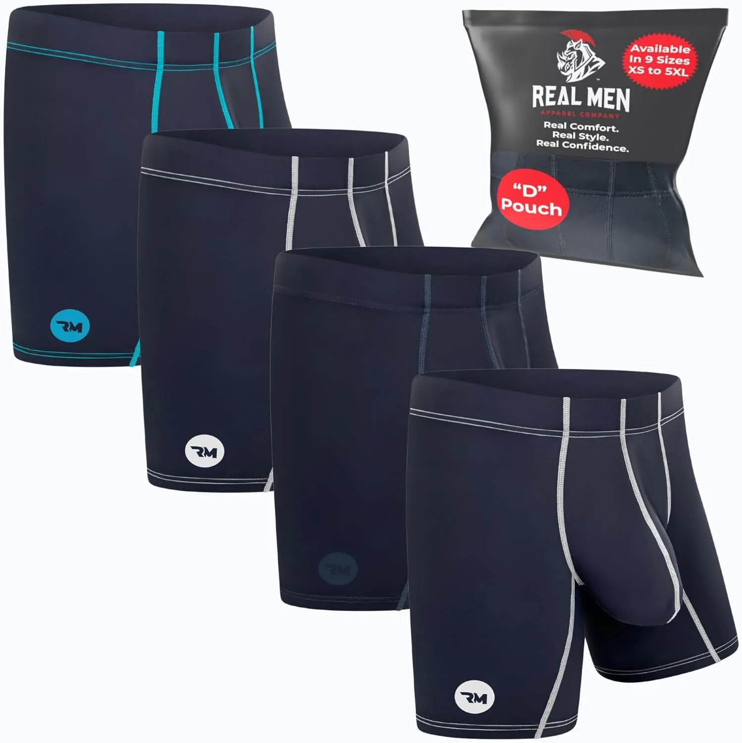 Men's Ice Silk Mens Boxer Set With ABCD Bags Real Bulge S Enhanced Bag ...