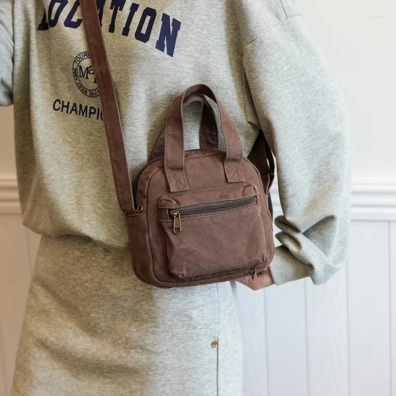 Women's Jet Set Charm Top Zip Leather Shoulder Bag: Mini Canvas Satchel ...
