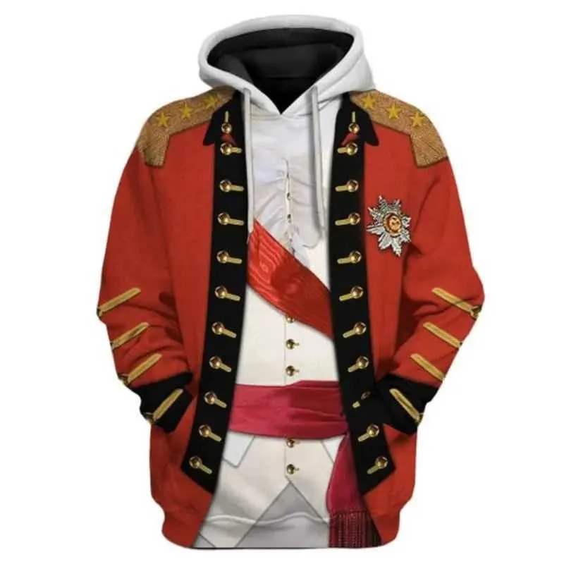 Napoleon Hooded Red 3D Printed Zipper Red Bomber Jacket Perfect For ...