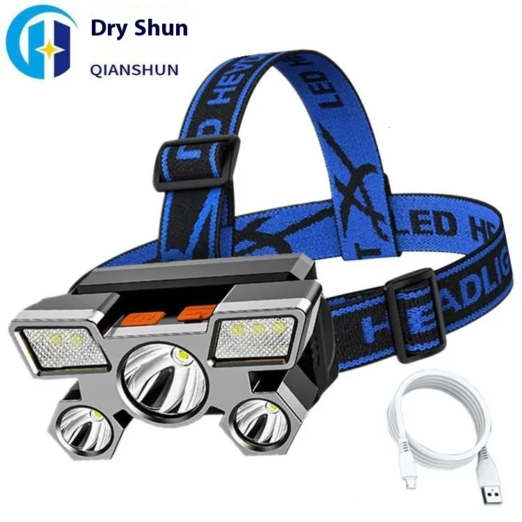 Rechargeable Five Headed LED Fishing Head Torch Rechargeable With Super ...