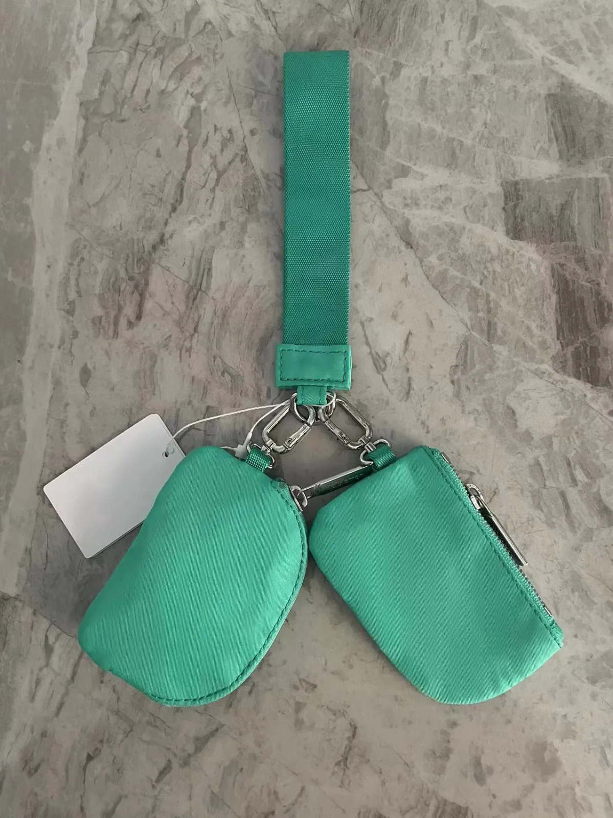 Yoga Keychain Bag | Dual Pouch Mini Zip Wallet, Wristlet, Portable Key ...