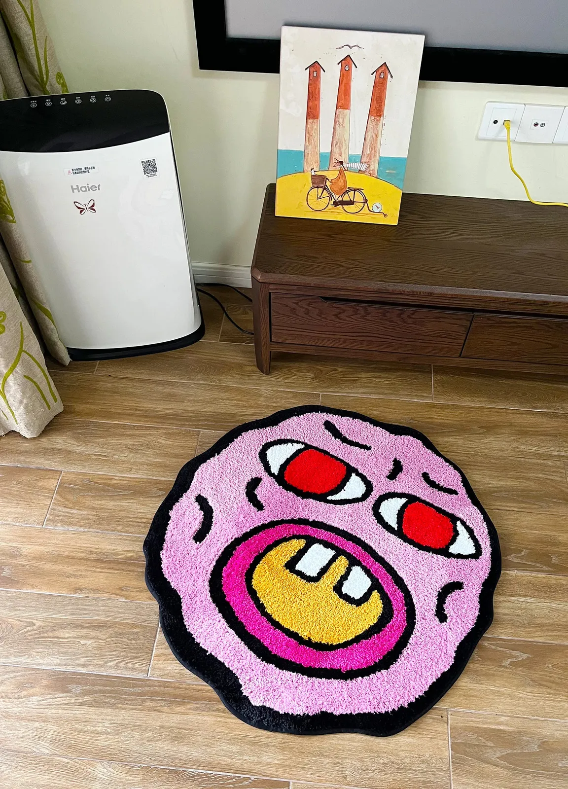 Handmade Pink Round Rug: Cute Cartoon Rugs for Bedroom Decor - Shop Now ...