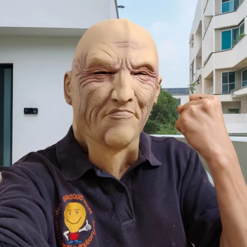 Real Bald Old Man Mask Horror Full Head Carnival... From Homehaven, $21 ...