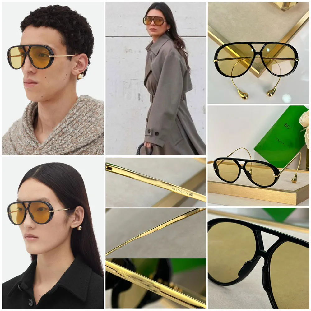 Designer Pilot Frame Sunglasses Personalized Metal Mirror Legs Fashion ...