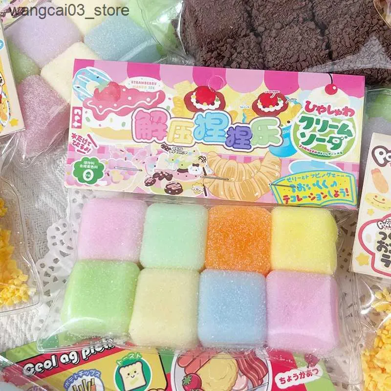 Slow Rebound Cheese Fondant Fidget Toy - Rainbow Candy Cube, Stress ...