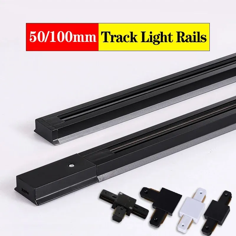 Electrified LED Track Light Rail With Spots 0.5M/1M Length, 2 Wire For ...
