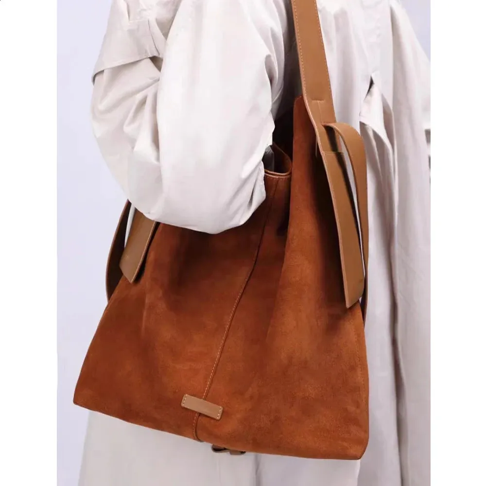 DHgate.com:Large Suede Bucket Bag with Wide Shoulder Strap - Womens ...