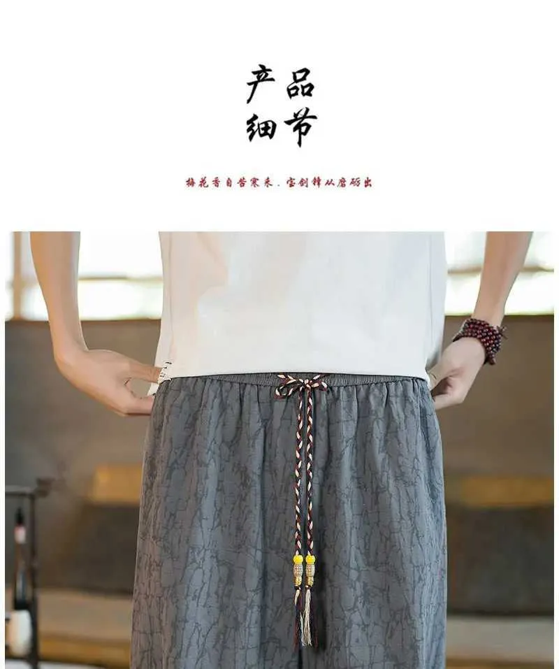 Japanese Style Linen Shorts: Wide Leg Samurai Pants, Comfortable ...