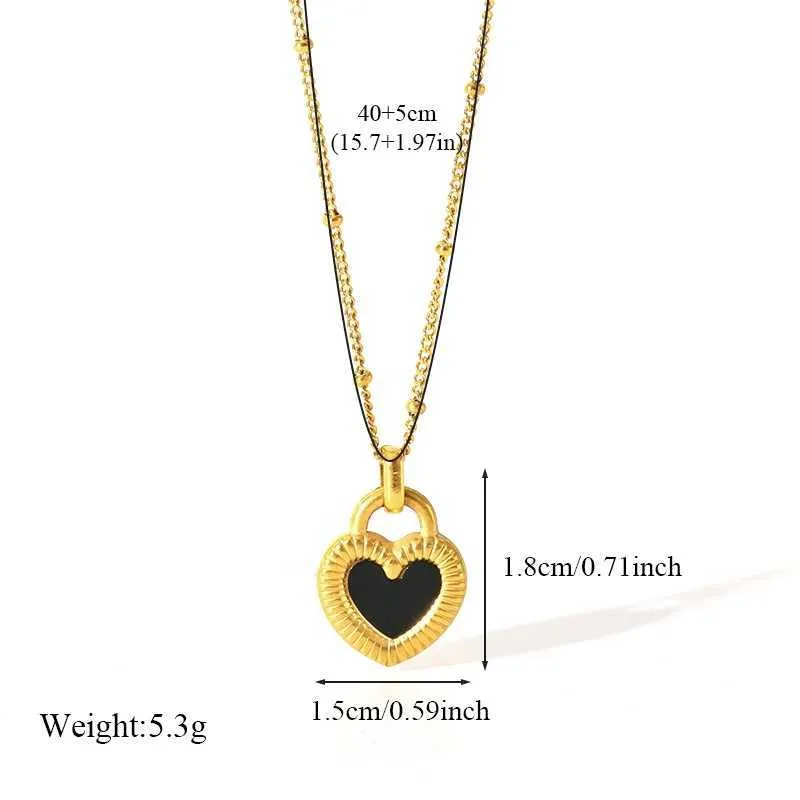 Elegant Heart Pendant Necklace: 18K Gold Plated Stainless Steel Chain ...