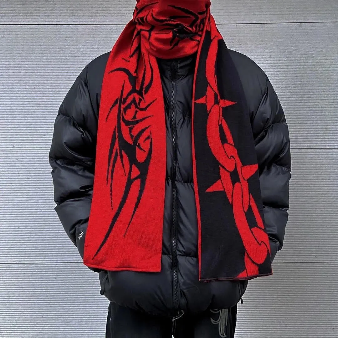 Red Fashion Scarf: Japanese Anime Shackles Knitted Women's & Men's ...