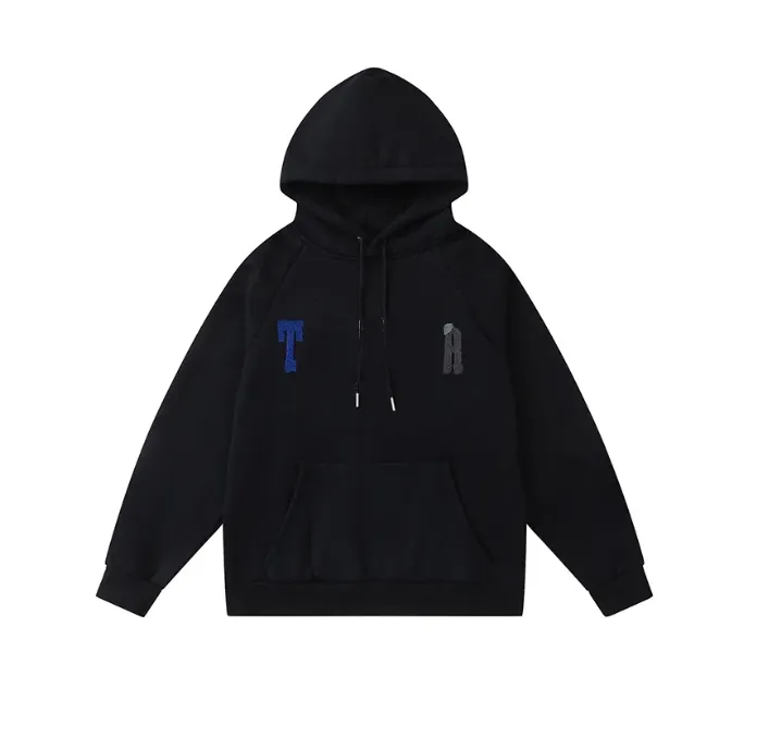 Trap Stars London Shooters Blue And White Hoodie With Embroidered ...