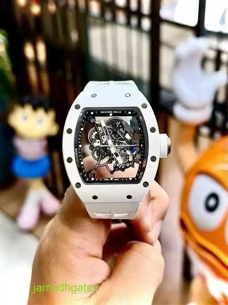 White Ceramic Skeletonized Designer Wrist Watch With White Chronograph ...