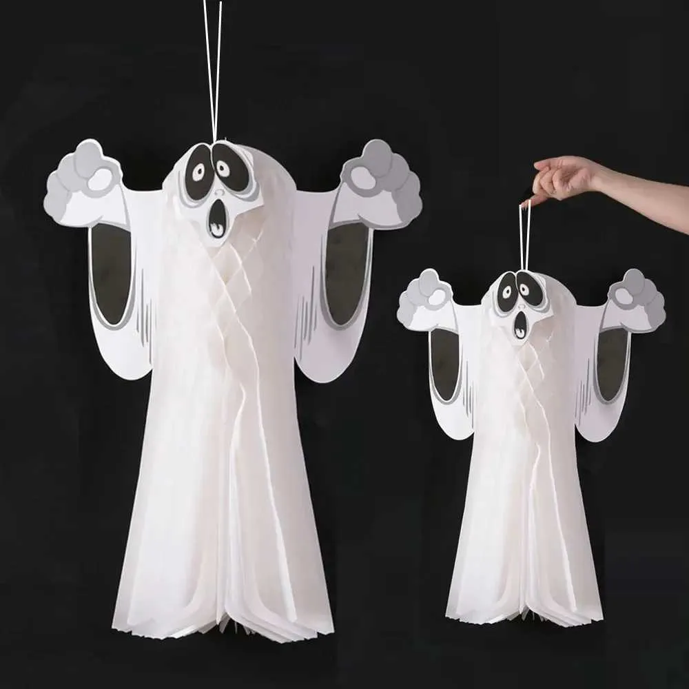 Spooky Halloween halloween decorations: White Horror Ghost Honeycomb ...