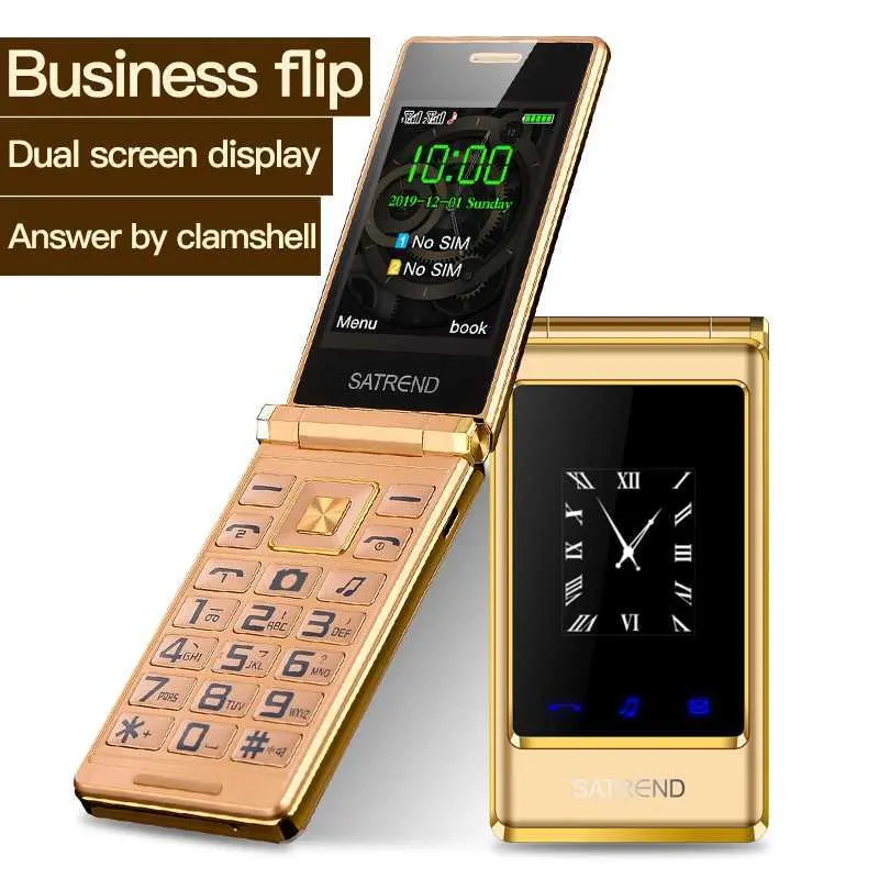 Cellphone Flip Dual Screen Mobile: Premium Dual SIM, Lightweight Flip Open Cell Phones With Easy ...
