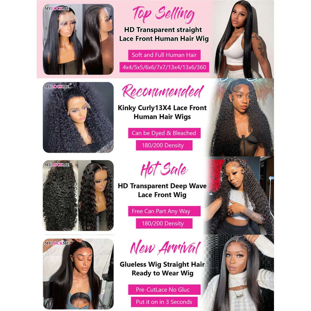Premium HD Transparent Lace Front Wig: 13x6 Lace Frontal Wig Straight ...