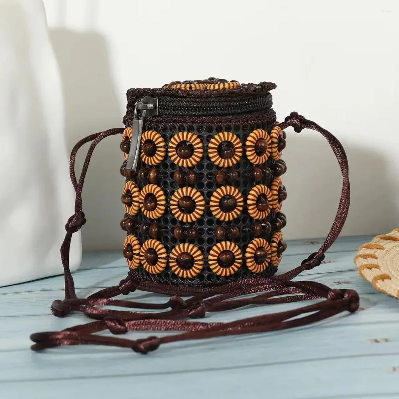 Ethnic Style Coconut Shell Purse: Handwoven Drawstring Women's Bag ...