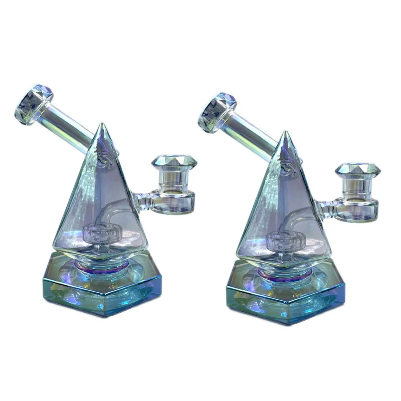 Beaker Glass Rig Hookah Glass Bong Puff Recycler Smoking Double Bent ...