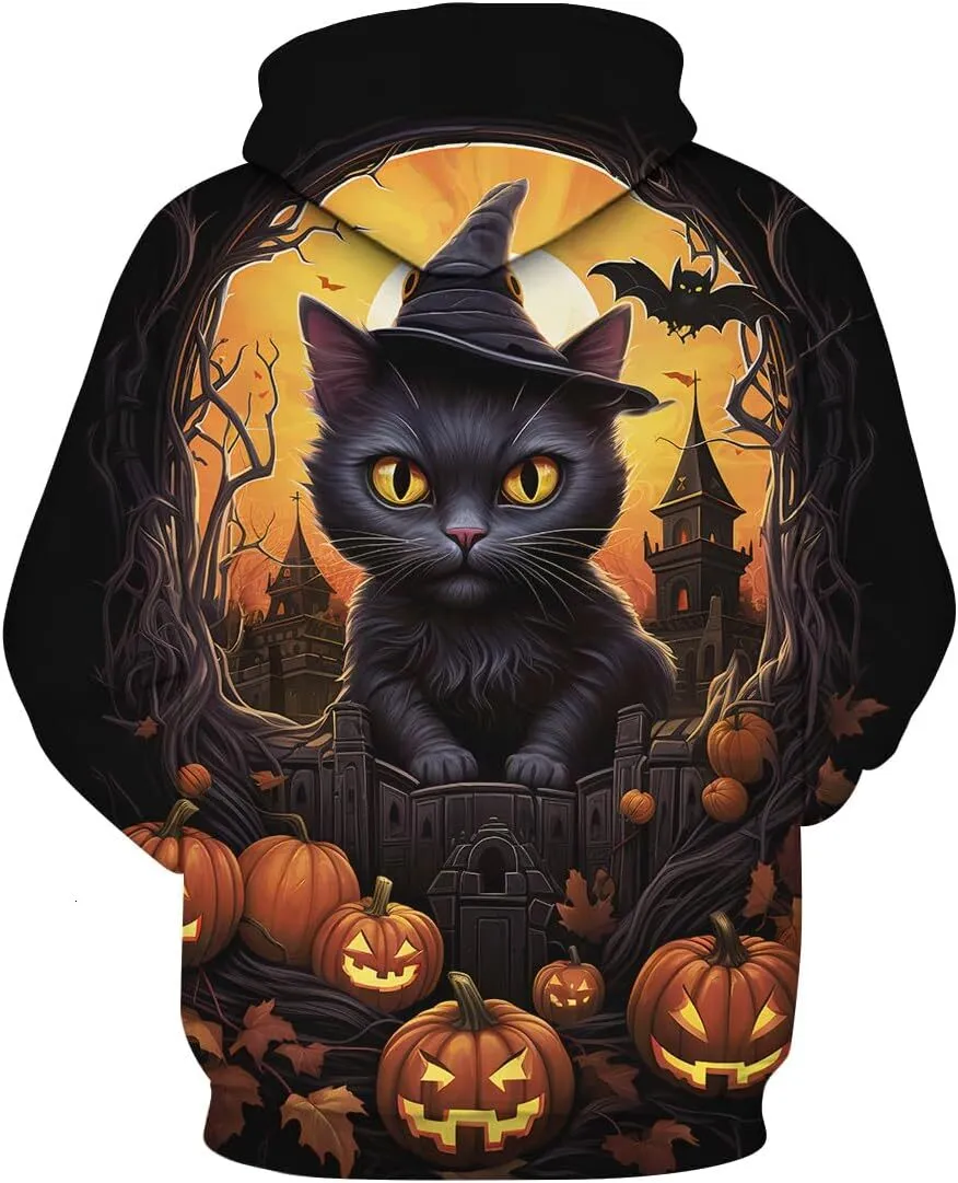 Halloween Graphic Hoodie for Men and Women Cotton Blend Pullover ...