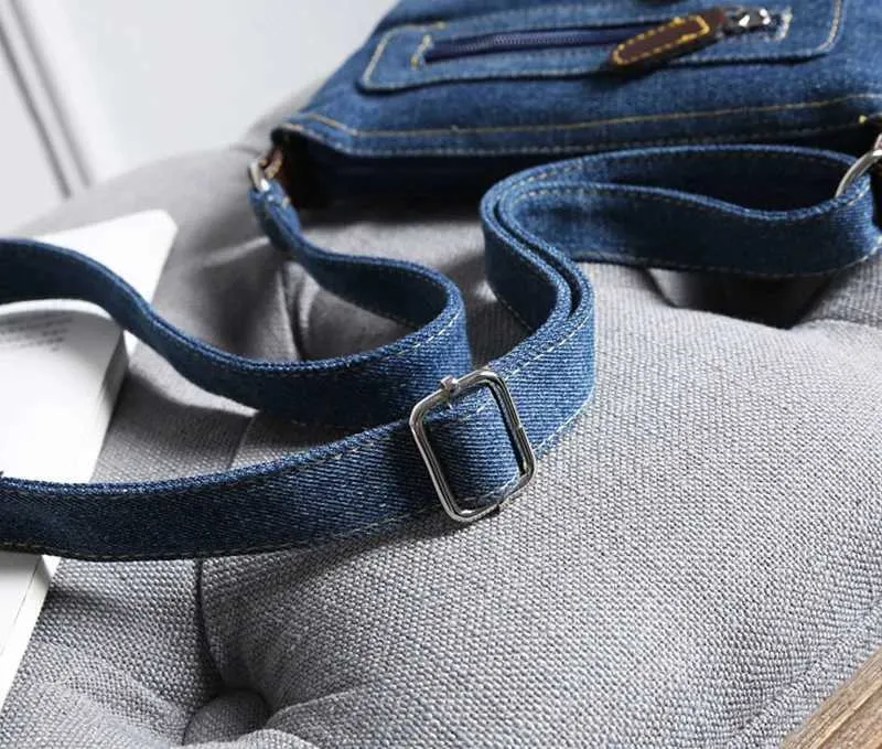 Denim Crossbody Tote Bag for Women - Casual Shoulder Bag with Messenger ...