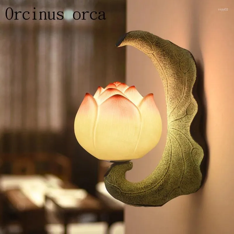 Chinese Lotus Wall Lamps & Sconces For Personalized Study, Bedroom ...