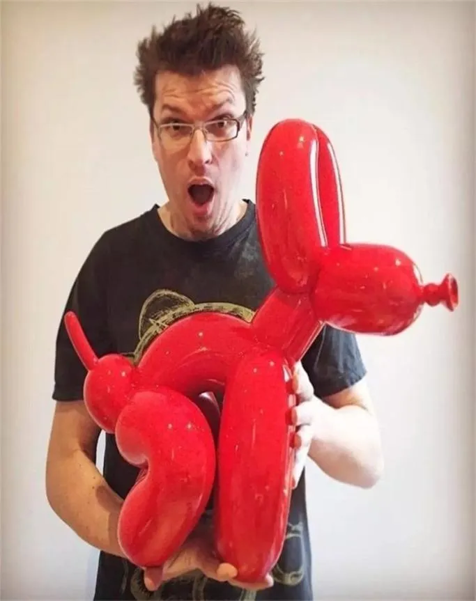Abstract Resin Balloon Dog Statue Pooping Art Figurine For Home Floor ...