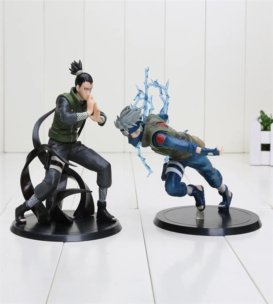 Naruto Anime Nara Shikamaru + Hatake Kakashi PVC Action Figures 15cm ...