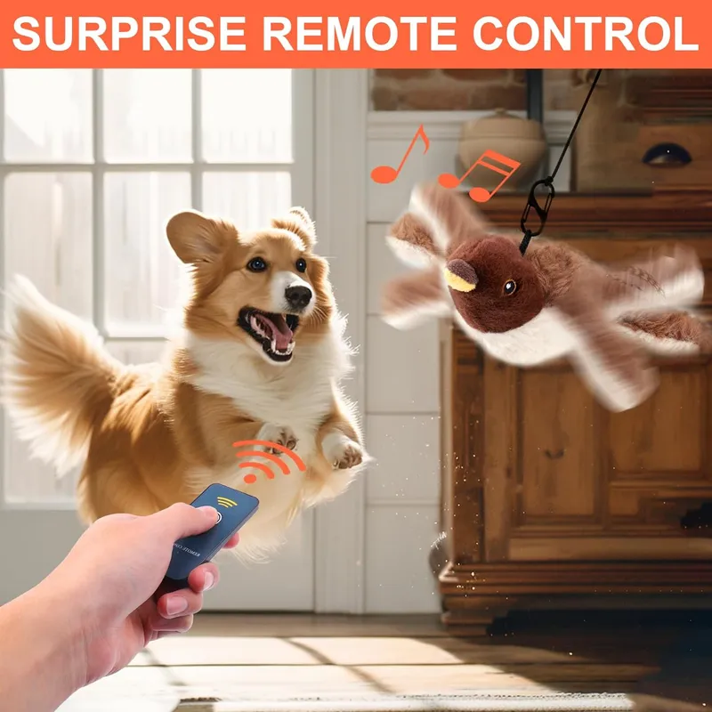 DHgate.com:Interactive Chirping Bird Dog Toy - Plush, Remote Control ...