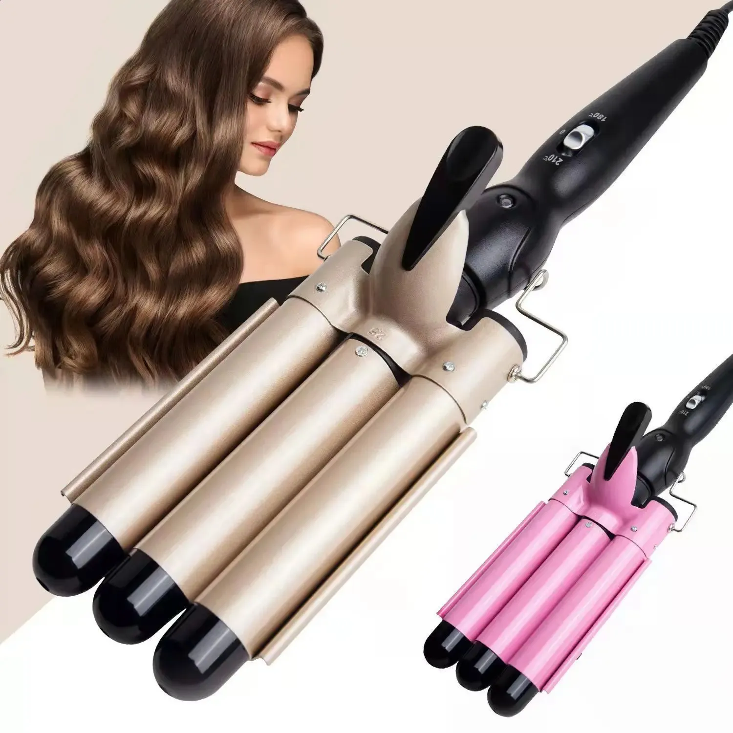 Korean Curler Ripple Three Tube Electric Splicing Iron Ceramic ...