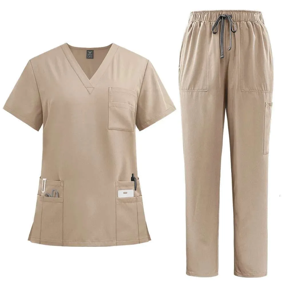 Medical Scrubs Uniforms Unisex Men Women Nursing Clothes Sleeveless ...