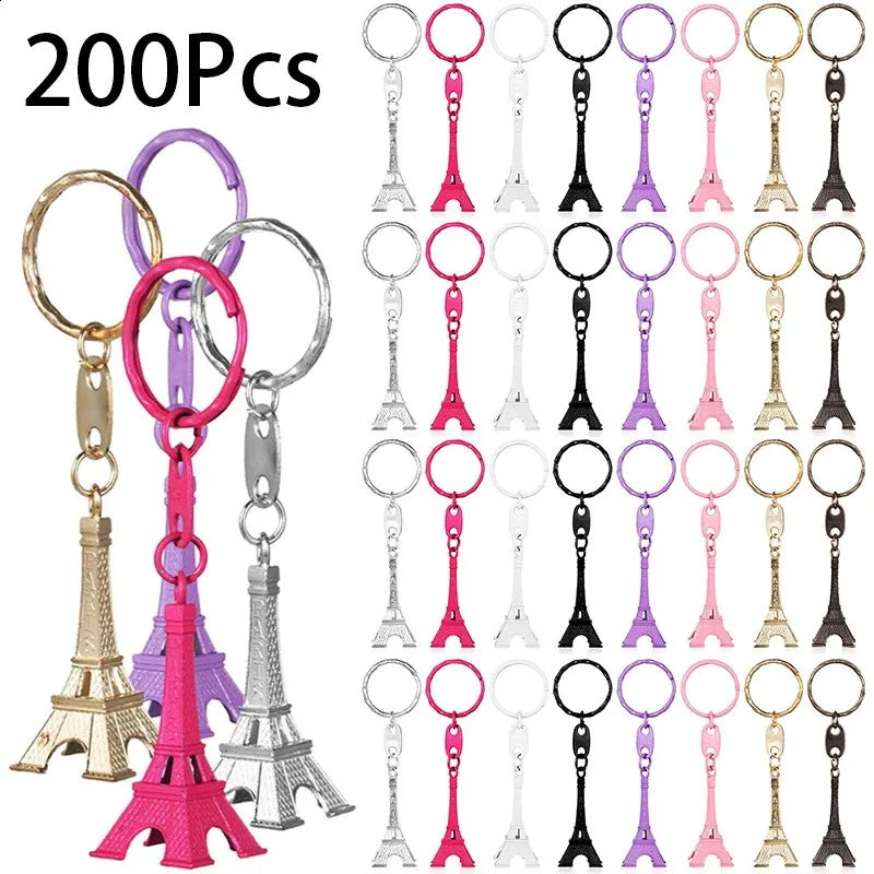 200 Pack Vintage Eiffel Tower Keychains - Silver Metal Pendant Charms ...