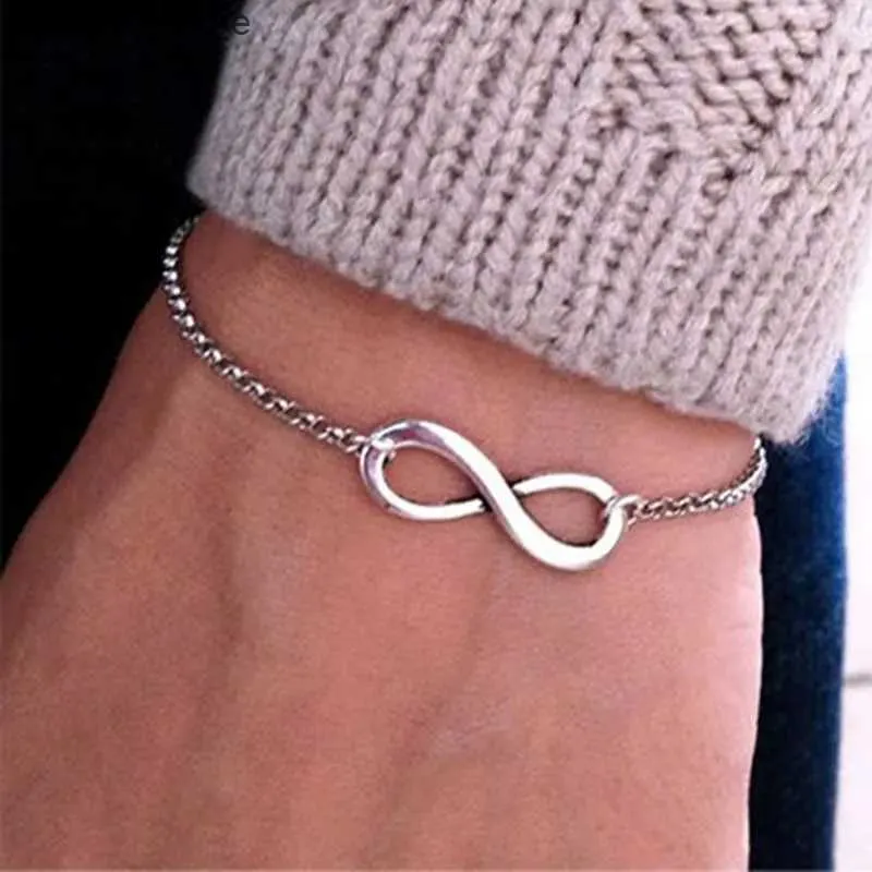 Infinity Symbol Bracelet for Women and Men - 8 Charm Bangles, Stainless ...