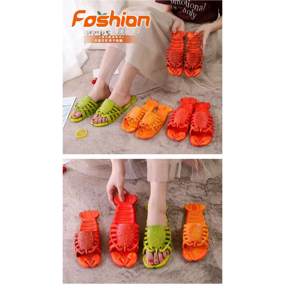 Women's Lobster Flip Flops - Cute Animal Print Summer Beach Slippers ...