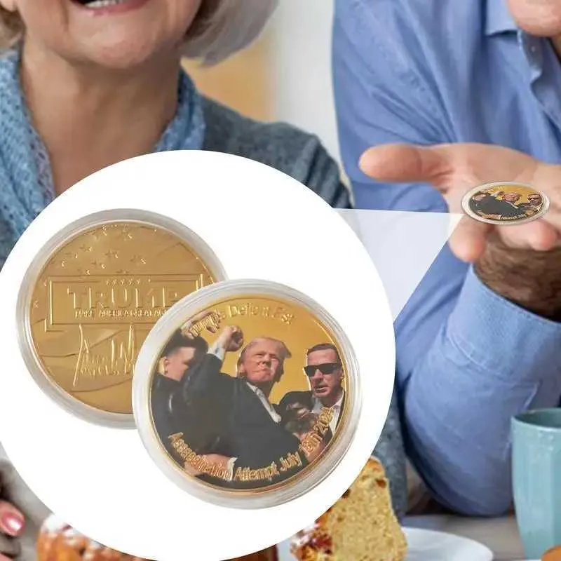 Donald Trump Assassination Failure Commemorative Pirate Coin Metal Gold ...