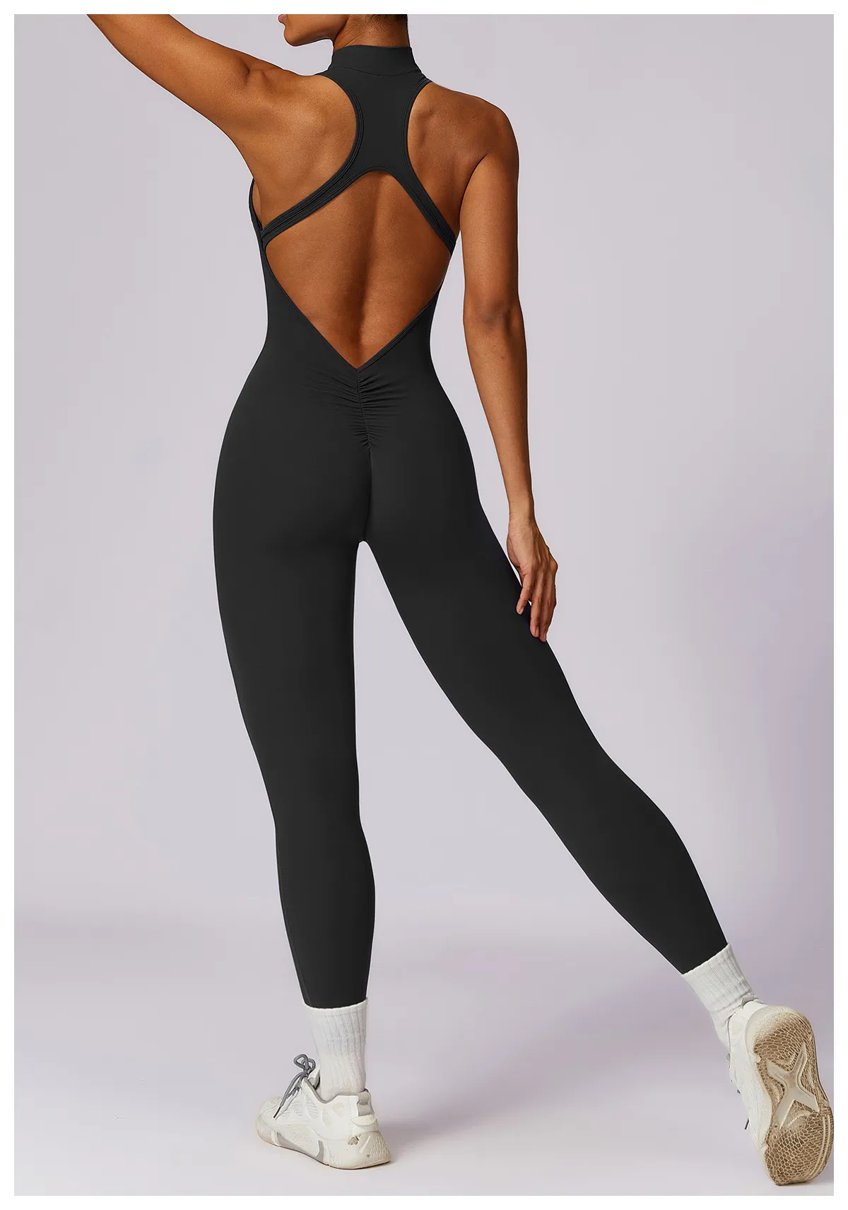 Women's Seamless Workout Jumpsuit - Breathable & Stretchy Yoga Romper ...