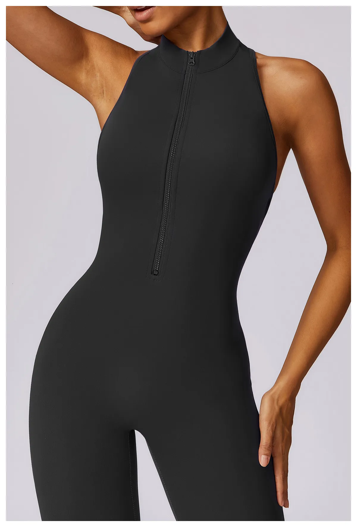Women's Seamless Workout Jumpsuit - Breathable & Stretchy Yoga Romper ...