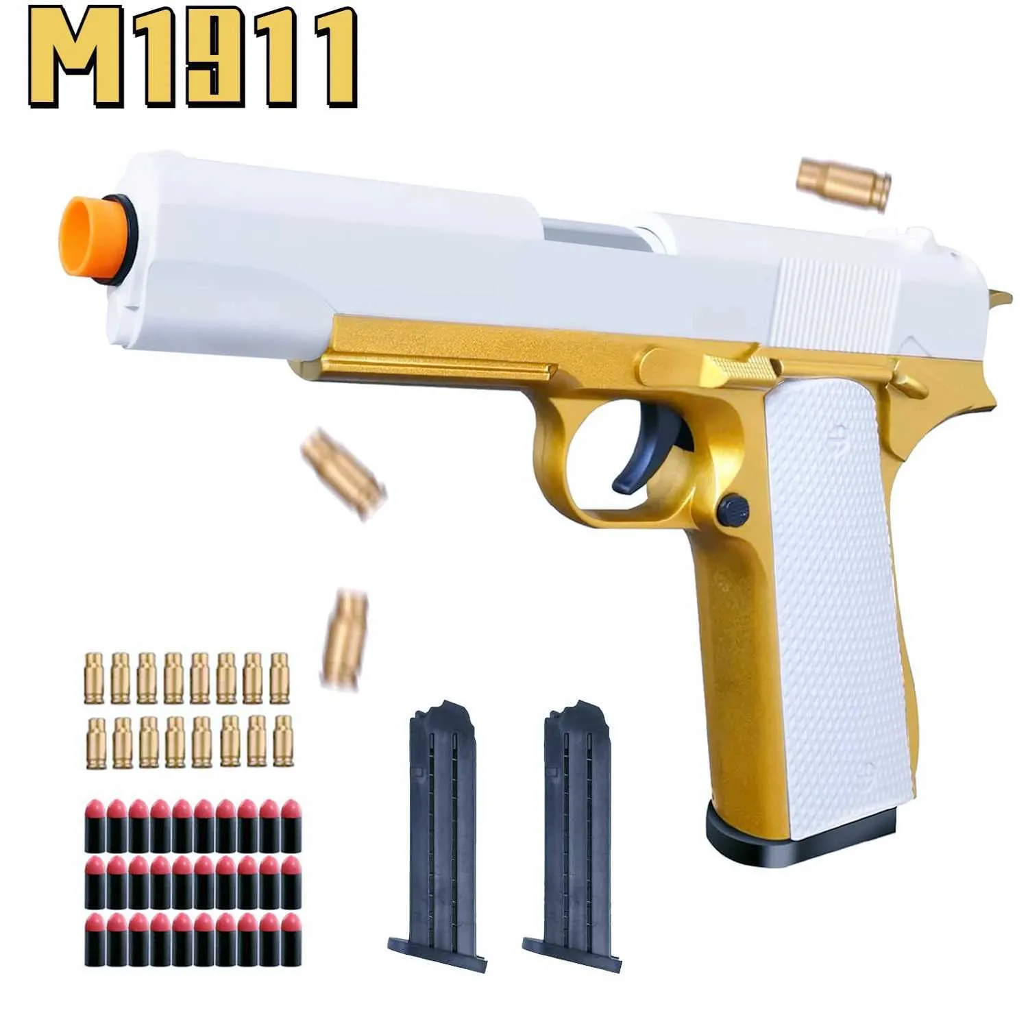 M1911 Soft Bullet Light Saber Toys Gun Foam Bullet Blasting Machine For ...
