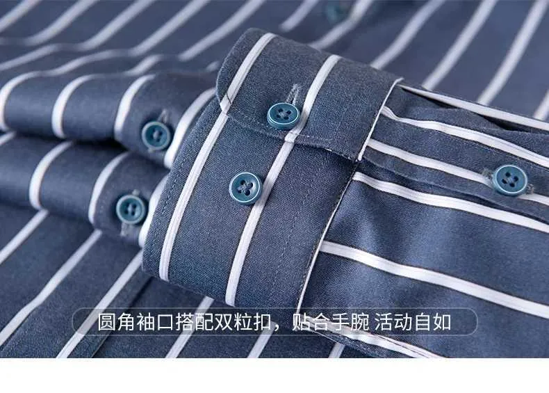 Premium Striped Long Sleeve Shirt: Men's Fashion, Business Casual ...